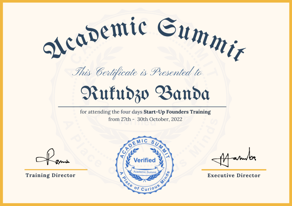 Training Certificate - Academic Summit