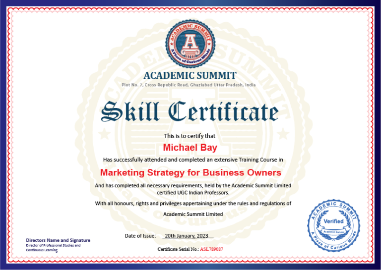 Training Certificate – Academic Summit